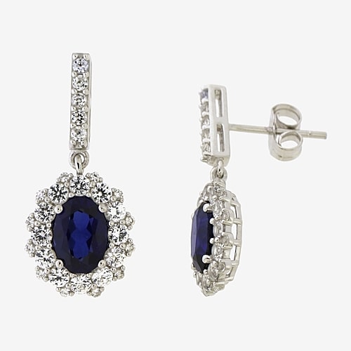 Click here for Womens Lab Created Blue Sapphire Sterling Silver O... prices