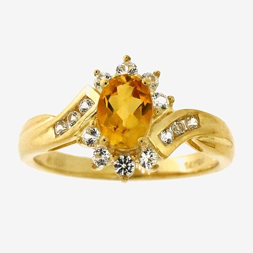 Click here for Womens Genuine Yellow Citrine 14K Gold Over Silver... prices