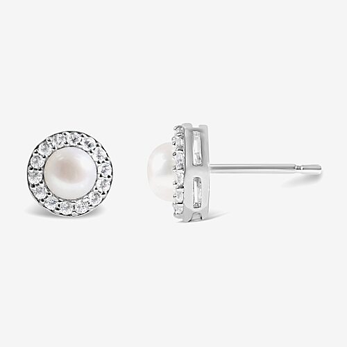 Click here for Womens Freshwater Pearl & Lab-Created White Sapphi... prices