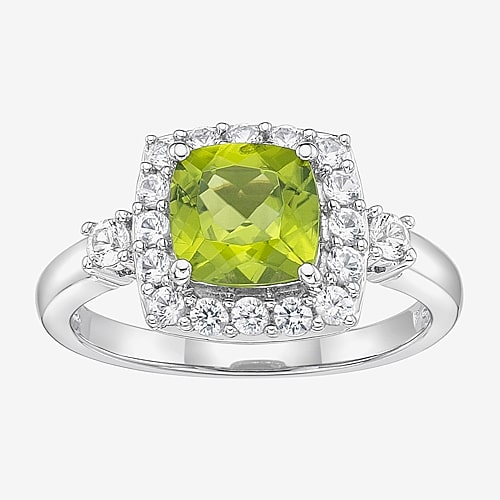 Click here for Womens Genuine Green Peridot Sterling Silver Cushi... prices