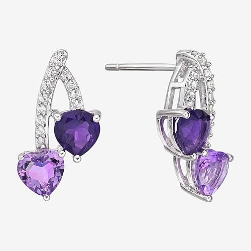 Click here for Genuine Purple Amethyst Sterling Silver 16.3mm Stu... prices
