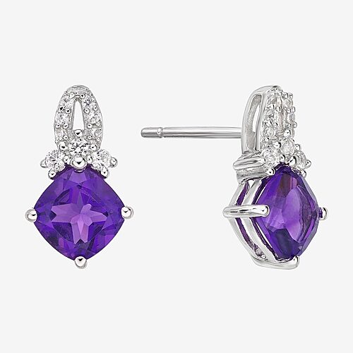 Click here for Genuine Purple Amethyst Sterling Silver 13.5mm Stu... prices