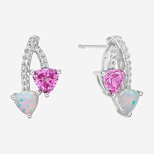Click here for Gemstone Sterling Silver 16.3mm Triangle Stud Earr... prices