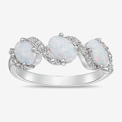 Click here for Womens Lab Created White Opal Sterling Silver Cock... prices