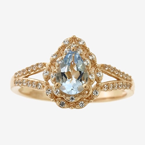 Click here for Womens Genuine Blue Aquamarine 14K Rose Gold Over... prices