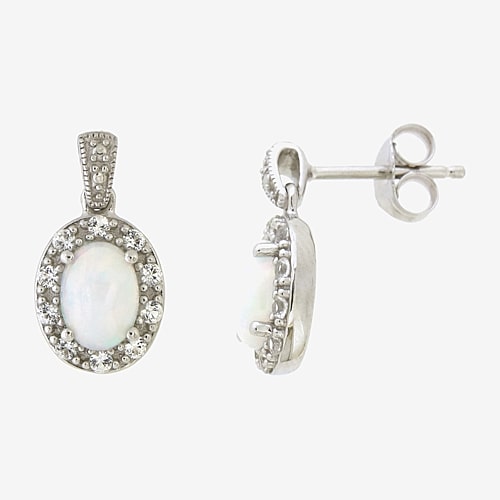 Click here for Womens Lab Created White Opal Sterling Silver Drop... prices