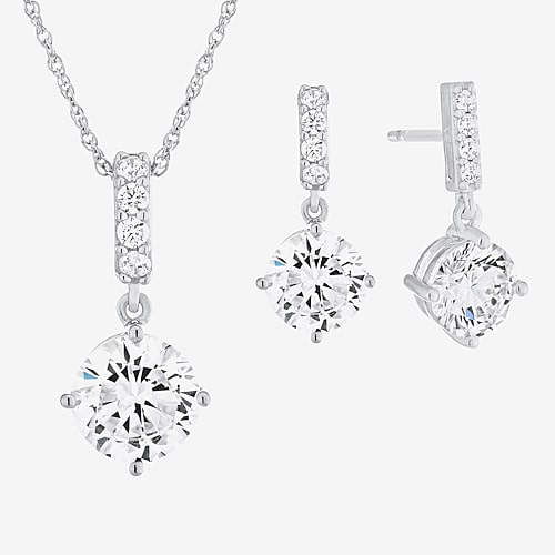 Click here for DiamonArt Cubic Zirconia Sterling Silver Pendant N... prices