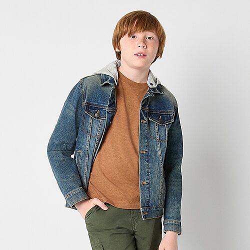 Click here for Thereabouts Little & Big Kid Boys Denim Hooded Mid... prices