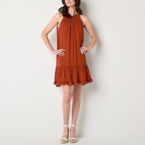 Click here for Robbie Bee Womens Halter Neck Sleeveless Shift Dre... prices