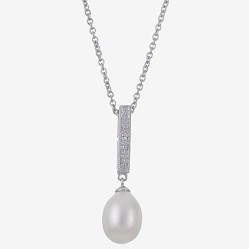 Click here for 8.5-9Mm Cultured Freshwater Pearl And Diamond Acce... prices