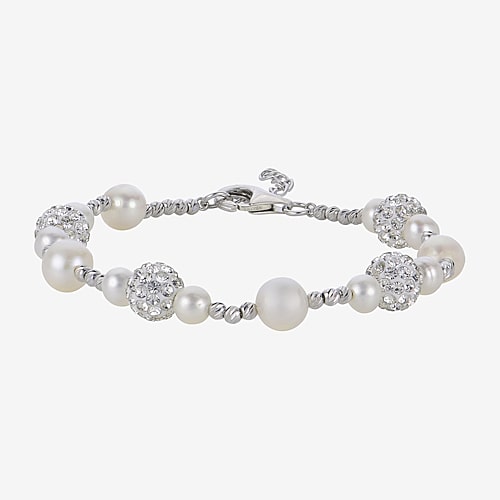 Click here for Womens White Cultured Freshwater Pearl Sterling Si... prices