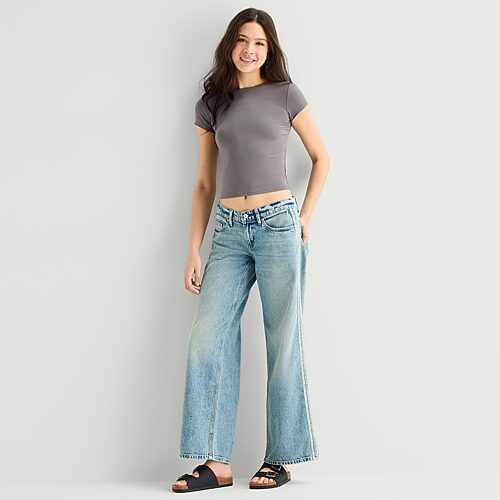 Click here for Arizona Womens Juniors Short Low Rise Baggy Fit Je... prices