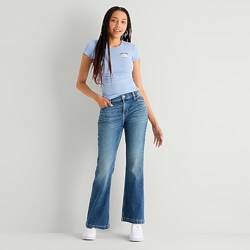 Click here for Arizona Curvy Womens Juniors High Rise Bootcut Jea... prices