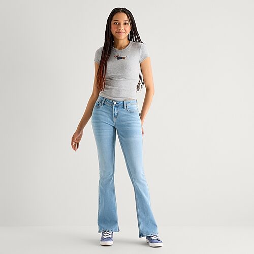 Click here for Arizona Womens Juniors Short Low Rise Bootcut Jean... prices