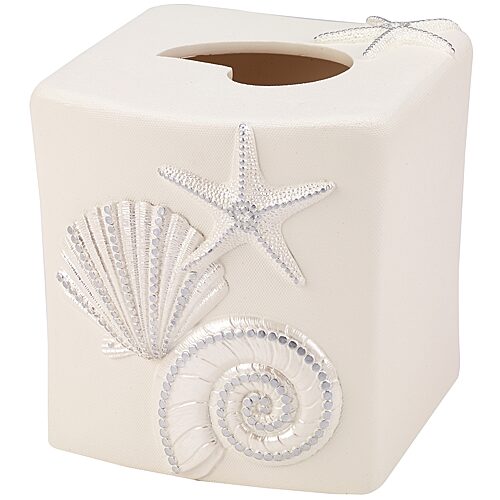 Click here for Avanti Sequin Shells Beachy Resin Tissue Box Cover... prices