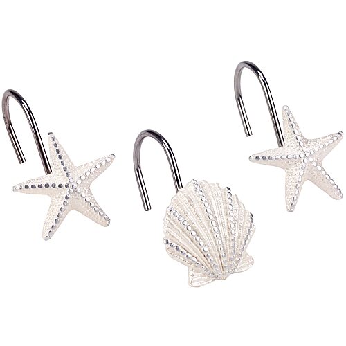 Avanti Sequin Shells Shower Curtain Hooks
