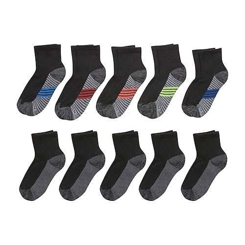 Click here for Big Boys Ultimate Ankle Socks  Pack of 10 - Black/... prices