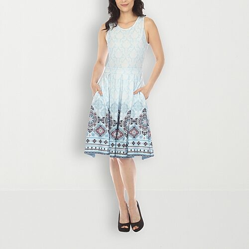 Click here for White Mark Womens Crew Neck Sleeveless Paisley Fit... prices