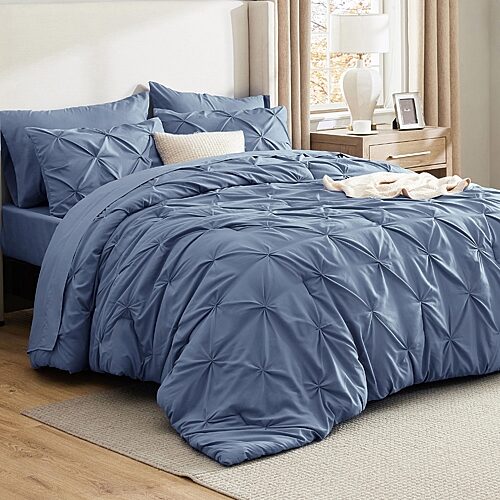 Click here for Bedsure Bedding Sets With Sheets-Solid Pintuck Com... prices
