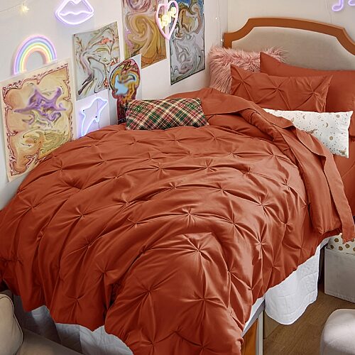 Click here for Bedsure Bedding Sets With Sheets-Solid Pintuck Com... prices