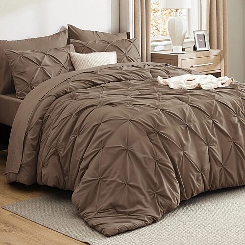Click here for Bedsure Bedding Sets With Sheets-Solid Pintuck Com... prices