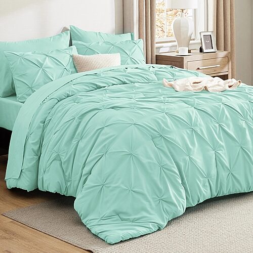 Click here for Bedsure Bedding Sets With Sheets-Solid Pintuck Com... prices