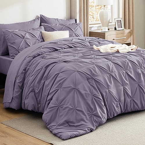 Click here for Bedsure Bedding Sets With Sheets-Solid Pintuck Com... prices