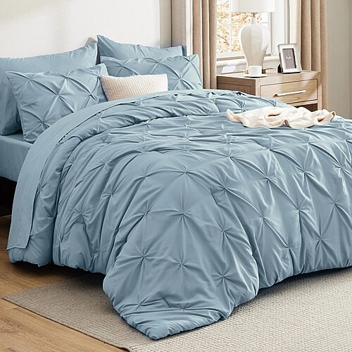 Click here for Bedsure Bedding Sets With Sheets-Solid Pintuck Com... prices