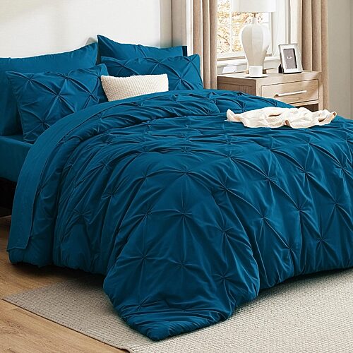 Click here for Bedsure Bedding Sets With Sheets-Solid Pintuck Com... prices
