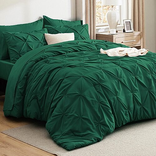 Click here for Bedsure Bedding Sets With Sheets-Solid Pintuck Com... prices