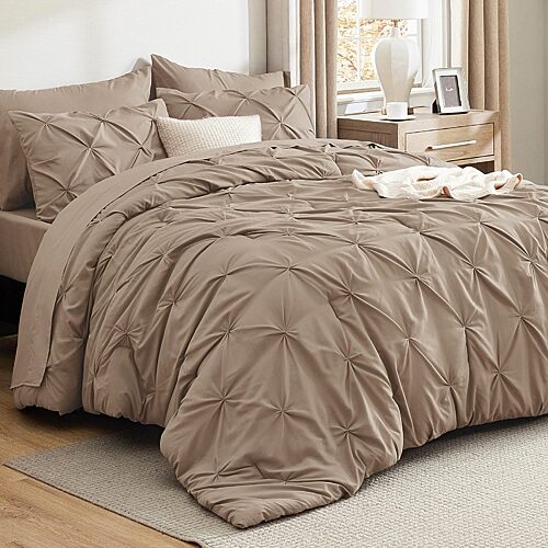 Click here for Bedsure Bedding Sets With Sheets-Solid Pintuck Com... prices