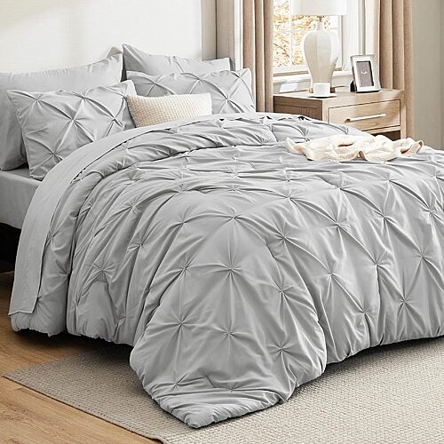 Click here for Bedsure Bedding Sets With Sheets-Solid Pintuck Com... prices