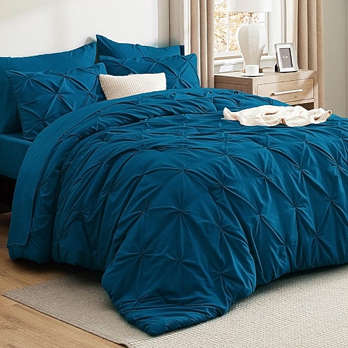 Click here for Bedsure Bedding Sets With Sheets-Solid Pintuck Com... prices