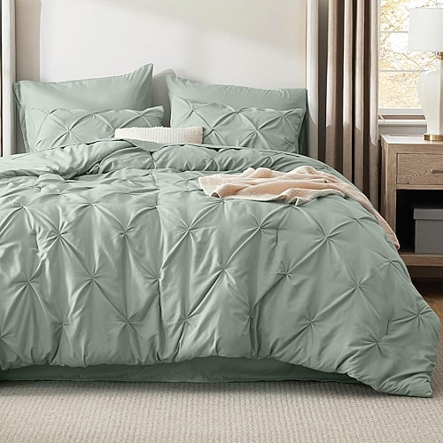 Click here for Bedsure Bedding Sets With Sheets-Solid Pintuck Com... prices