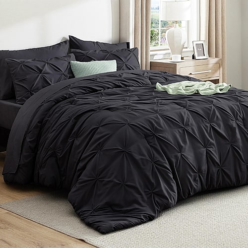 Click here for Bedsure Bedding Sets With Sheets-Solid Pintuck Com... prices
