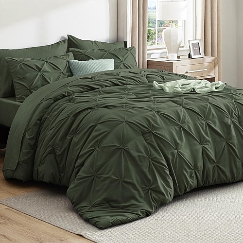 Click here for Bedsure Bedding Sets With Sheets-Solid Pintuck Com... prices