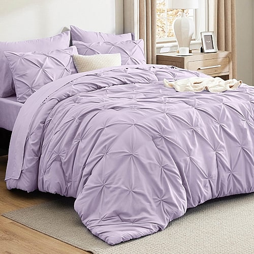 Click here for Bedsure Bedding Sets With Sheets-Solid Pintuck Com... prices