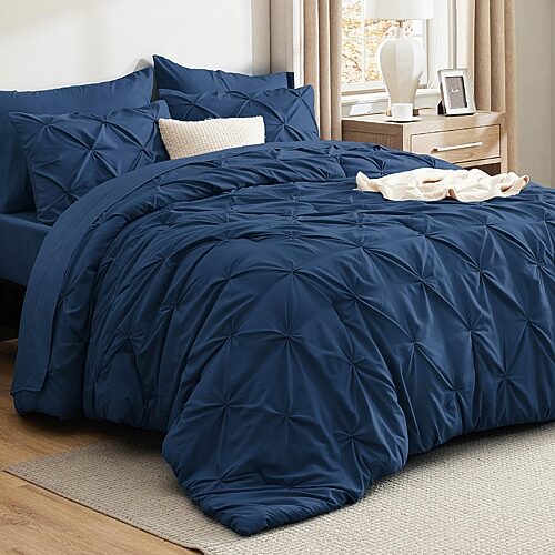 Click here for Bedsure Bedding Sets With Sheets-Solid Pintuck Com... prices