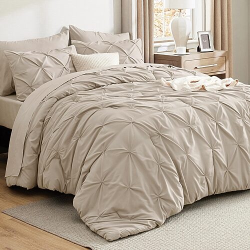 Click here for Bedsure Bedding Sets With Sheets-Solid Pintuck Com... prices