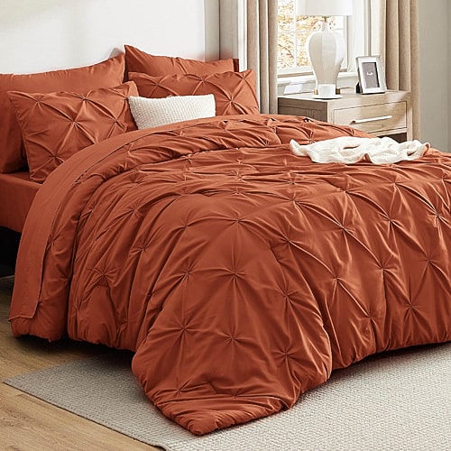Click here for Bedsure Bedding Sets With Sheets-Solid Pintuck Com... prices