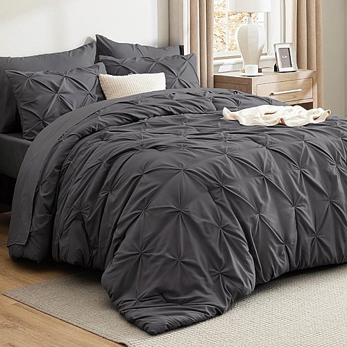 Click here for Bedsure Bedding Sets With Sheets-Solid Pintuck Com... prices