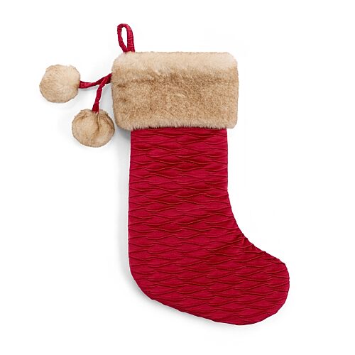 Click here for North Pole Trading Co. Red Velvet Fur Stocking Chr... prices