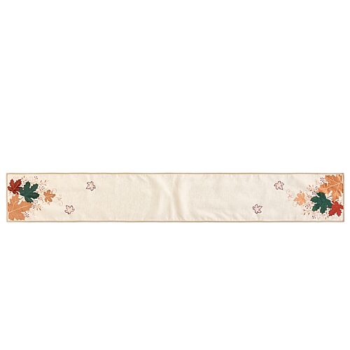 Click here for Homeweare Harvest Velvet Leaf Ruby Runner  One Siz... prices