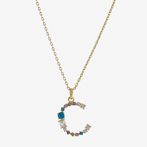 Click here for Sparkle Allure Initial Womens Multi Color Cubic Zi... prices