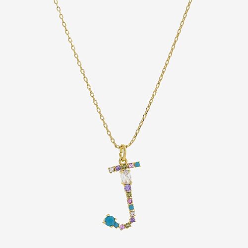 Click here for Sparkle Allure Initial Womens Multi Color Cubic Zi... prices
