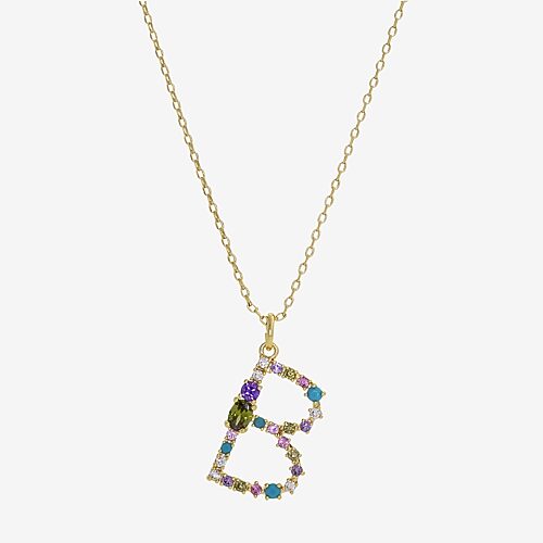 Click here for Sparkle Allure Initial Womens Multi Color Cubic Zi... prices