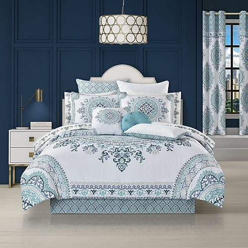 Click here for Royal Court Afton 4-Pc. Comforter Set  Queen - Blu... prices