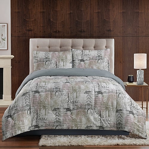 Hudson & Main Cafe Paris 3-pc. Reversible Comforter Set  One Size  Beige