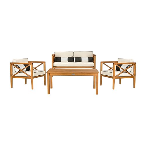 Click here for Nunzio 4Pc Outdoor Seating Set with Pillows - Teak prices