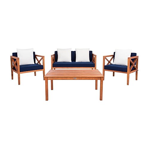 Click here for Nunzio 4 Pc Outdoor Set With Accent Pillows - Natu... prices